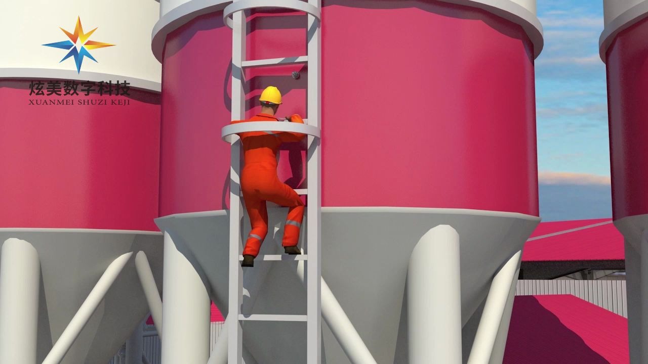 拌合站水泥罐维修,作业人员应佩戴好安全带