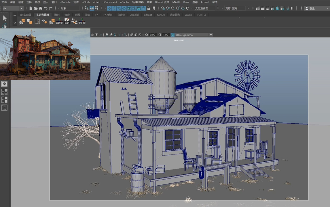【Maya建模】从box开始教你,大型写实场景模型制作教程,maya场景...