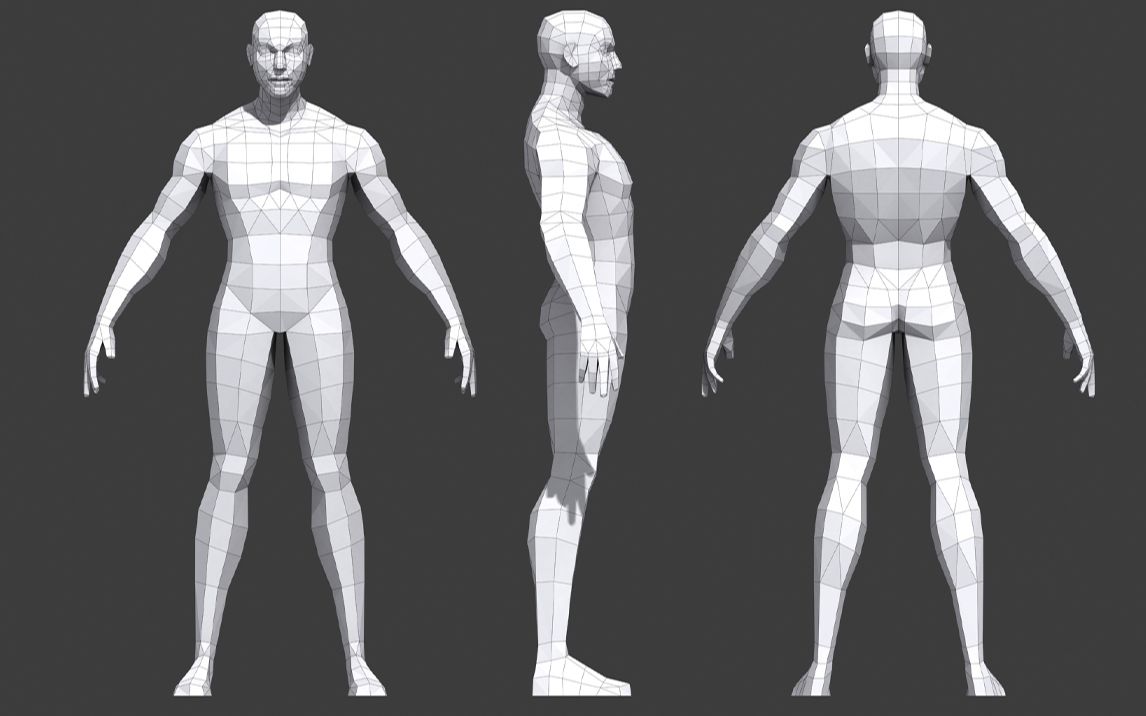 【3dmax人体建模】从拉box开始零基础教你男性裸模体建模教程,...
