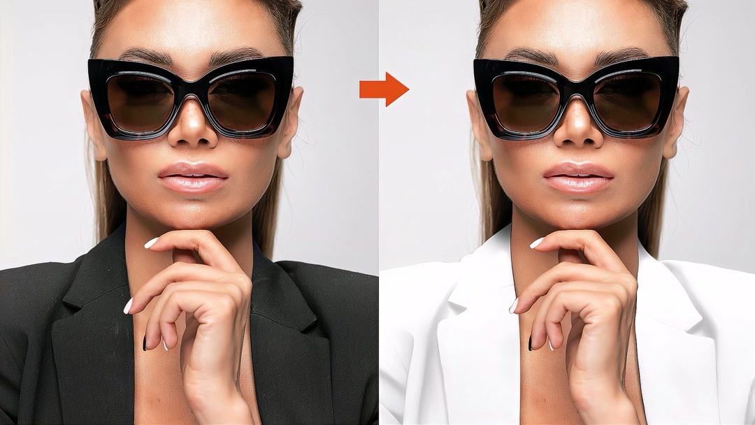 PS一个命令将黑衣服变成白色,解决烦人的杂点问题!