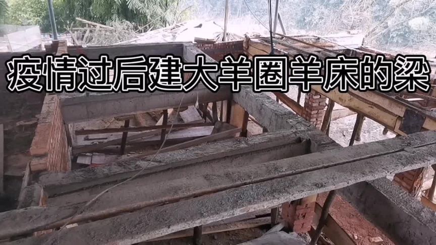 #大羊圈施工现场 梁柱钢筋混凝土倒好了