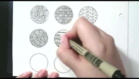 手绘教程针管笔黑白插画填充纹样花纹