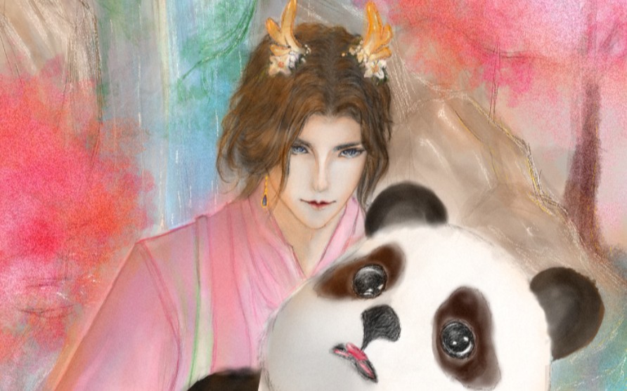 用手机绘画软件给移花崽子动漫化