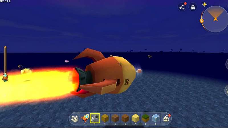 迷你世界:火箭的其他用途还能当游艇在水里飞