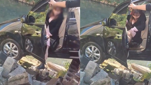 女司机误踩油门冲破桥边护栏,总是女司机油门设计存在缺陷吗?