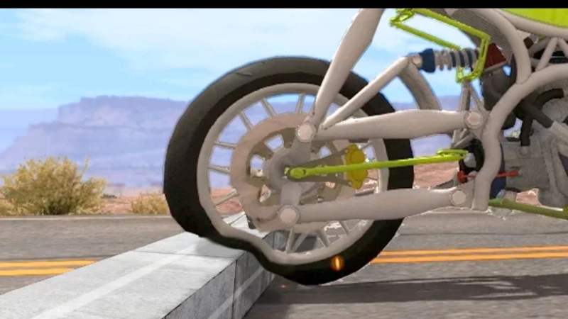 BeamNG摩托车的高速碰撞测试,动画模拟