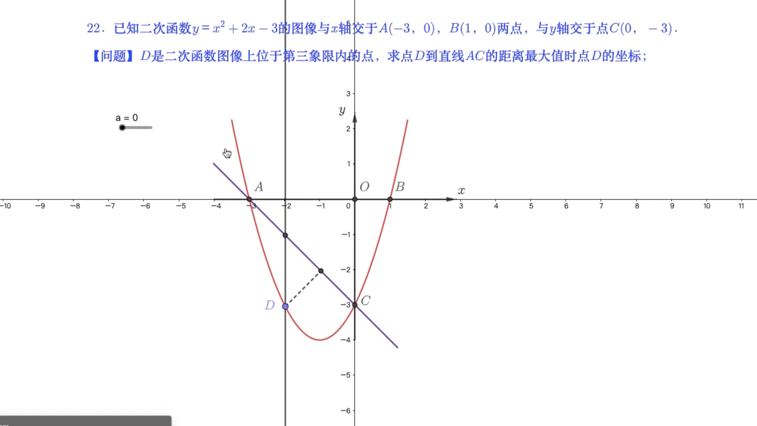 二次函数中,点到直线的距离最值问题