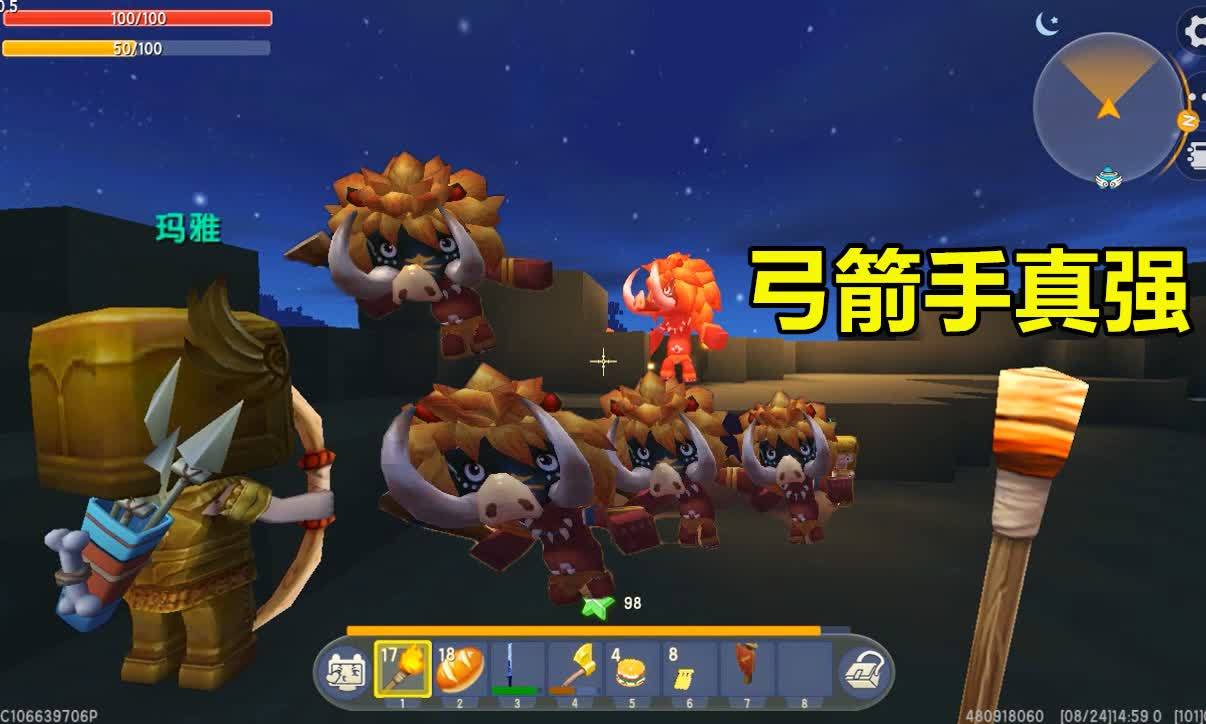 挑战迷你世界揭秘:十倍生存新!训练计划太失败,天生的战士轻松打败野人