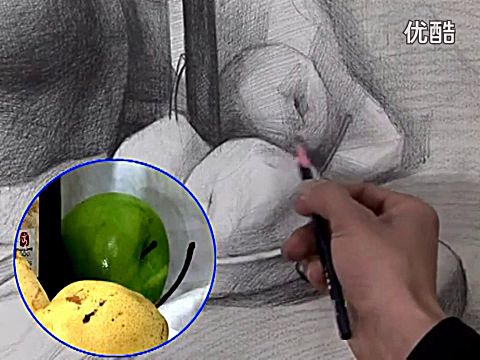 素描几何体视频 几何体结构素描 七彩的素描