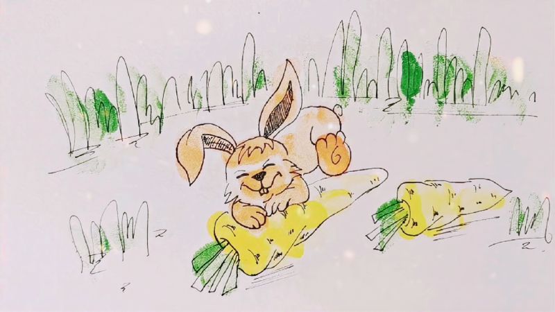 儿童手指画,可爱的兔子手指印画法,超级简单易学的美术绘画