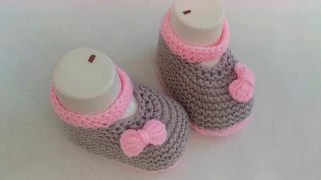 棒针编织漂亮的宝宝毛线鞋,温暖舒适,好看易织更好穿!