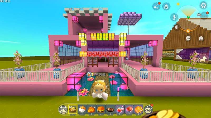 迷你世界:粉色别墅来咯,简单又漂亮,同学们会打多少分呢?