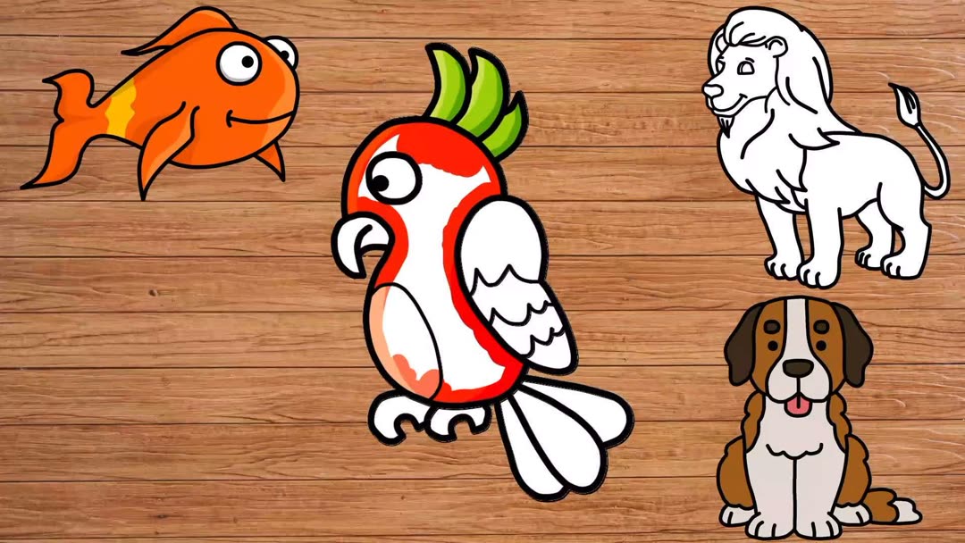 小动物涂色绘画儿童益智教学