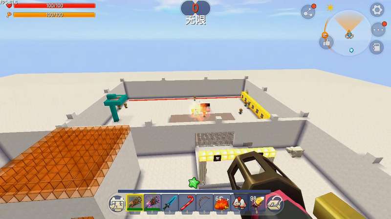 迷你世界:炸学校,欣然拿出火箭筒狂轰乱炸,真是太坏了!