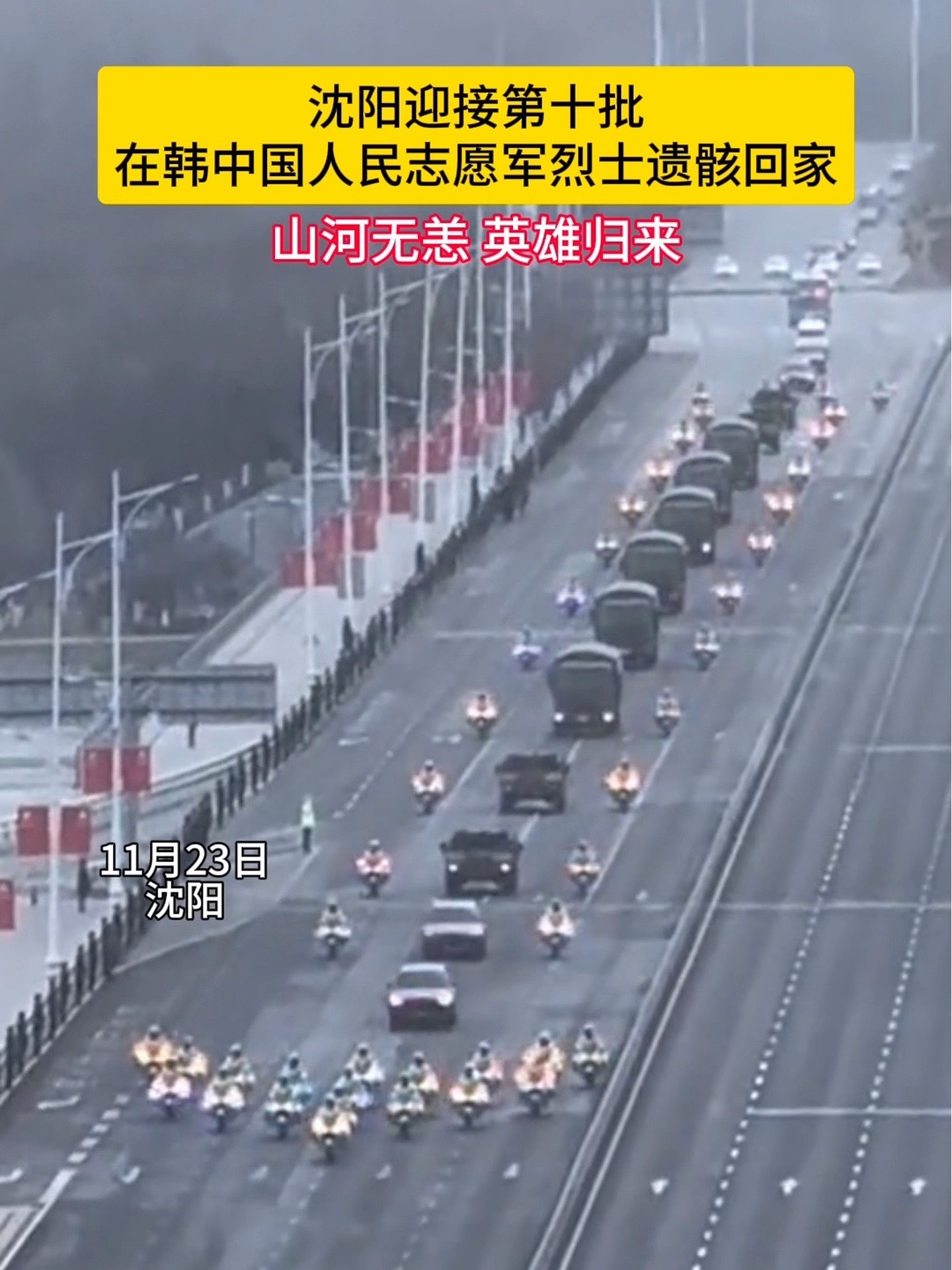 山河无恙,英雄归来!沈阳全城迎接抗美援朝英烈遗骸回家