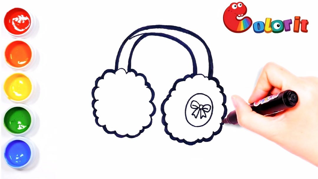 一步一步教你画:小仙女们的冬日标配——萌萌哒又毛茸茸的耳罩