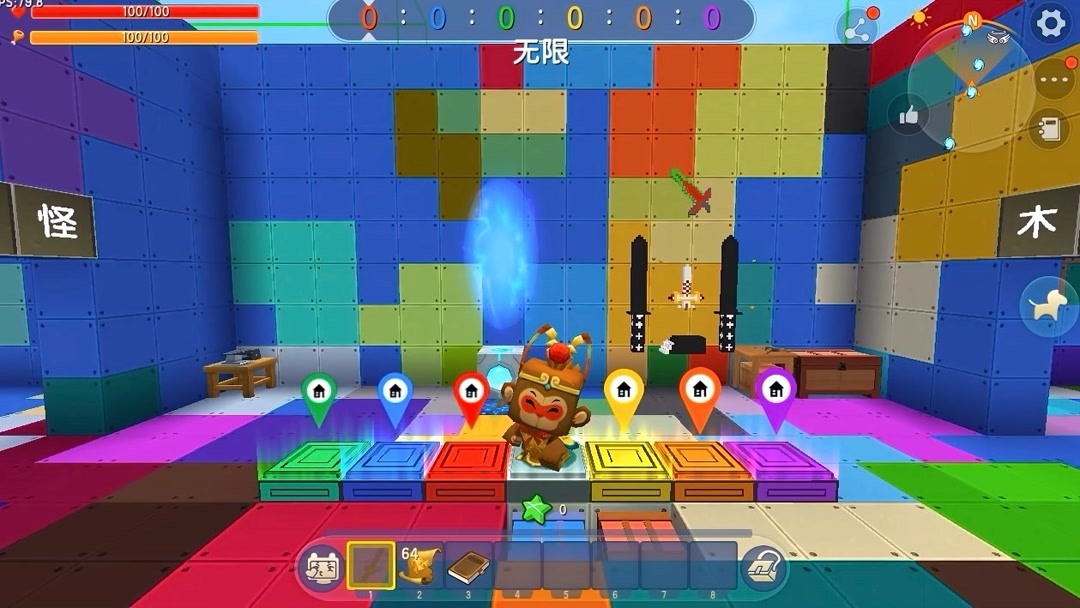 迷你世界:打怪升级,半仙开局一把小木剑,走上人生巅峰指日可待