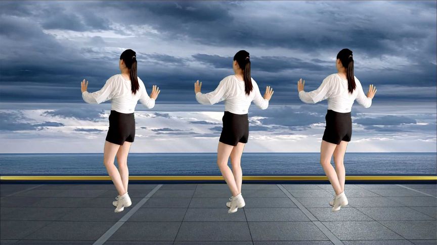 广场舞《摇太阳》欢快DJ版,简单好看背面带你跳