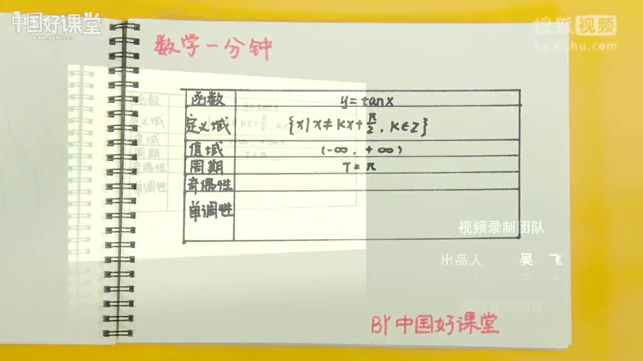 高中数学教学视频:正切函数的图像和性质