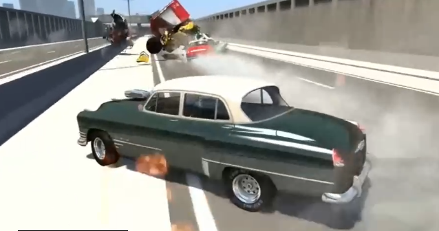 3D汽车真实模拟,汽车连环车祸