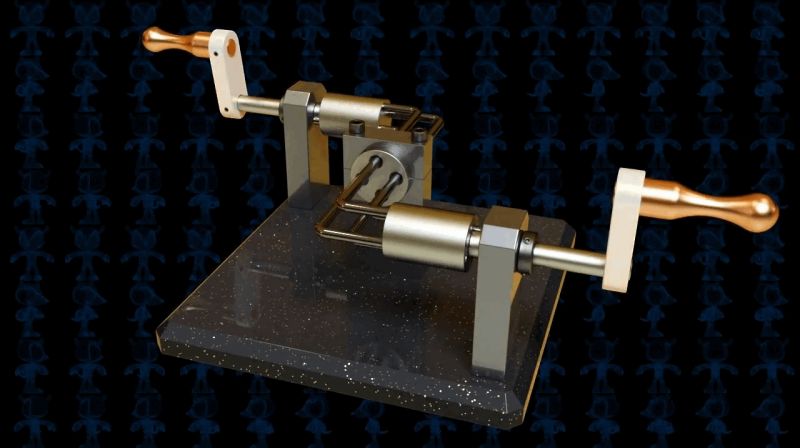 真是个巧妙的机械结构,无齿轮传动三维模型