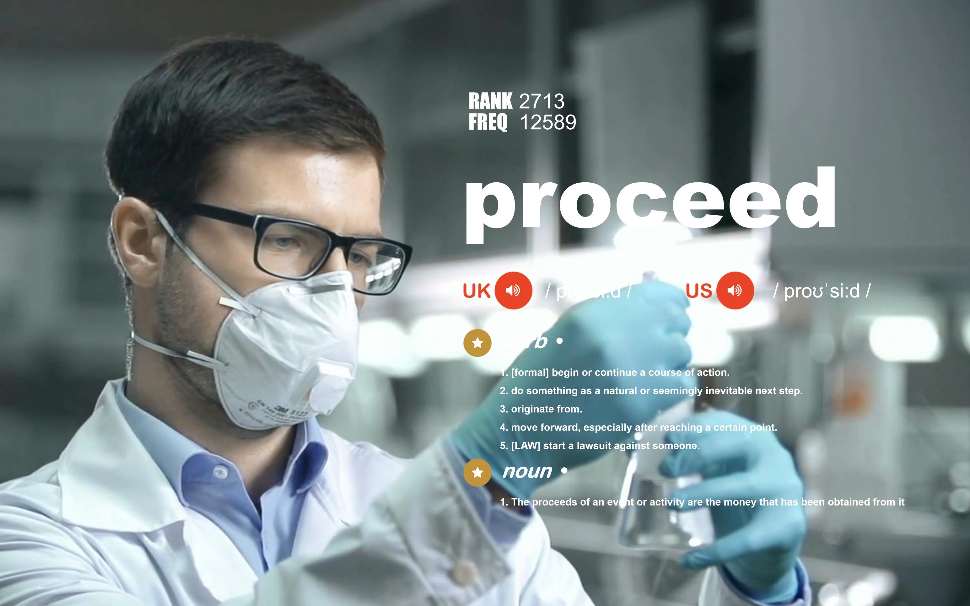 高考核心词:proceed(排行 2713 词频 12589)