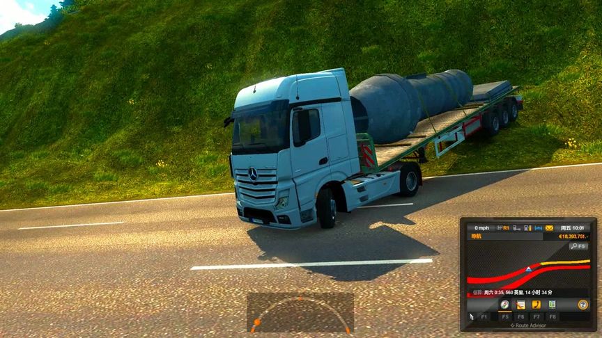 中国卡车模拟2:驾驶卡车不小心走错路,得从这里掉头回去才行