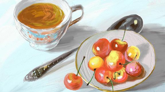 用Artset的油画笔刷画静物,看看效果怎么样,高鳍红剑作品