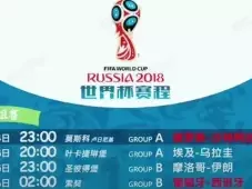 2018俄罗斯世界杯赛程一览