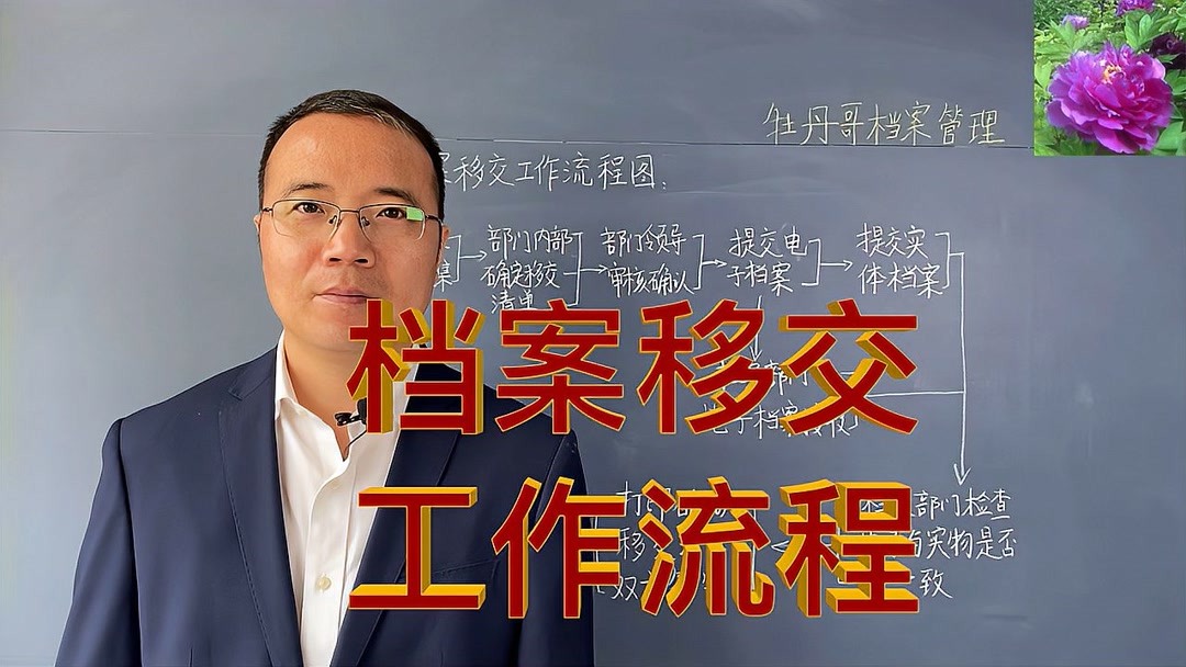 档案管理移交工作流程,主讲:牡丹哥 档案管理培训学习视频教程