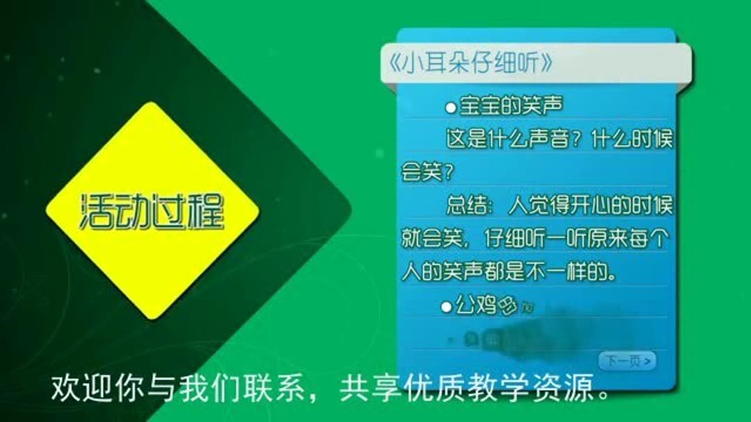 幼儿园优质课_语言课程 小班《小耳朵仔细听》