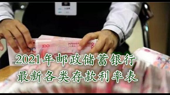 2021年邮政储蓄银行最新各类存款利率表