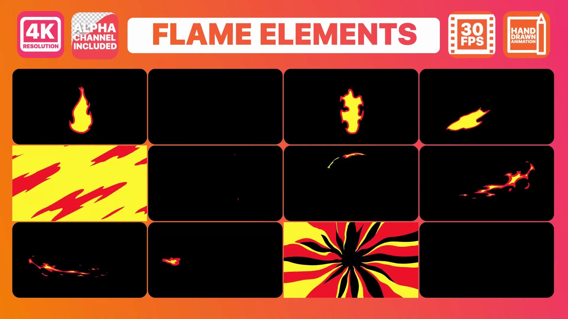 AE模板-火焰元素和标题动画