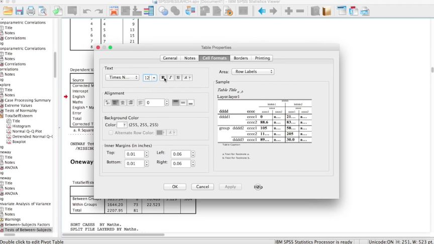 spss 格式改成 apa