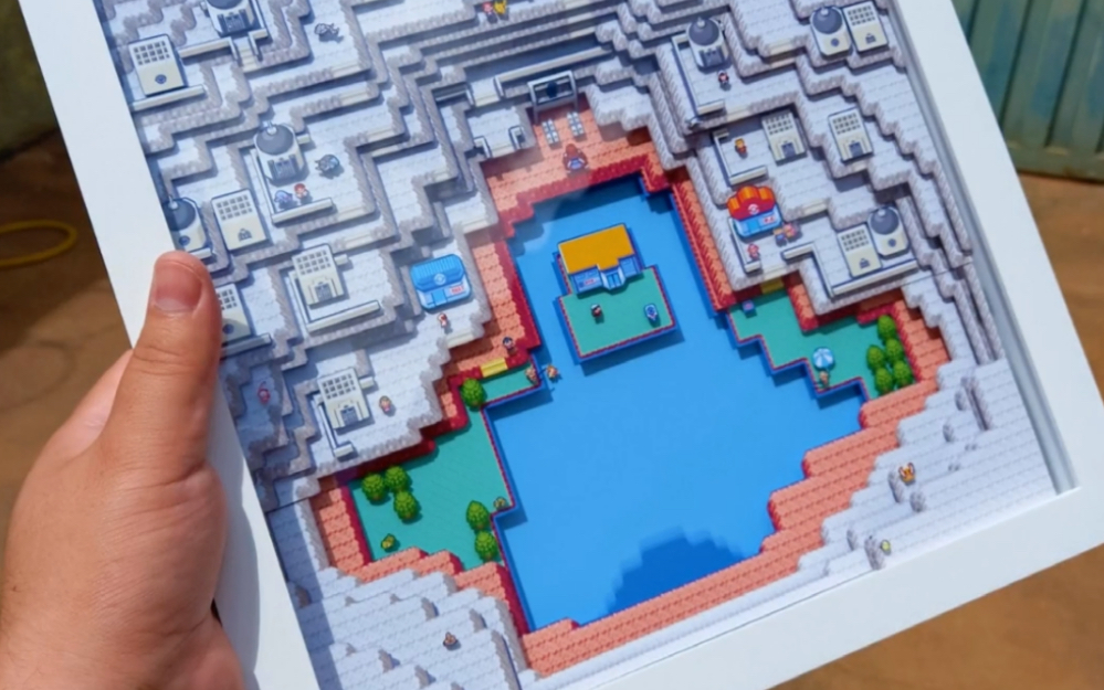 口袋妖怪绿宝石琉璃市立体纸模相册