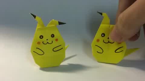 儿童折纸大全 :超简单的皮卡丘折纸
