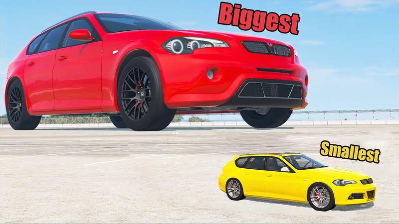 车祸模拟器:最大的车vs最小的车,老司机把车放大了200倍会怎样