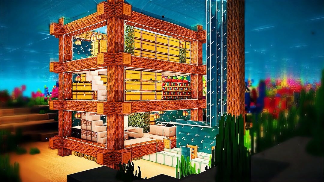 简易我的世界水下房屋教程 - 如何在 Minecraft 中建造房屋 #43