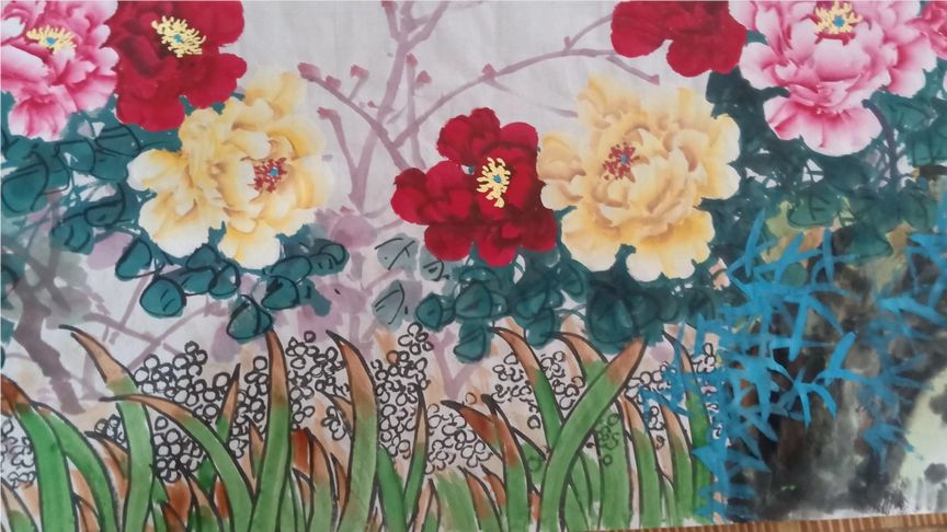 画一幅水墨牡丹,清心典雅,请看…