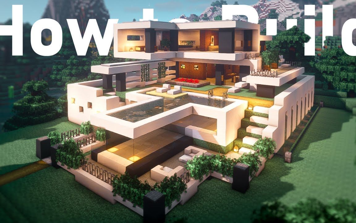 【建筑教程】带你建造一个大型现代别墅!