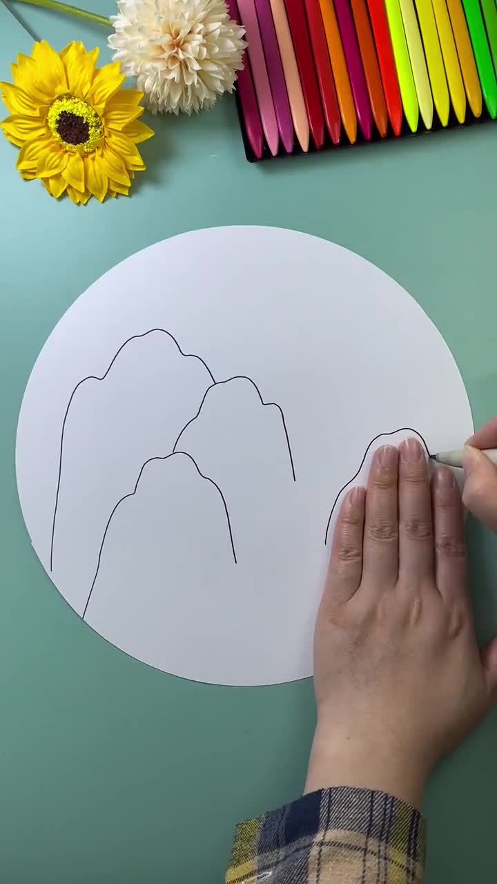 用手掌画清明节主题画,简单易学,让孩子一起来了解传统节日的.