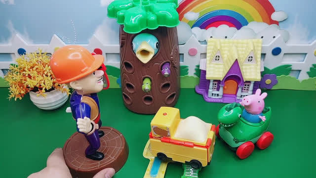 乔治保护小鸟和森林,阻止光头强砍树