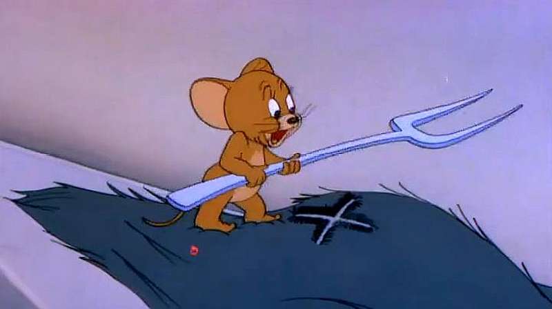 猫和老鼠:汤姆追赶杰瑞,却无意把自己困住,这下杰瑞可要报仇了