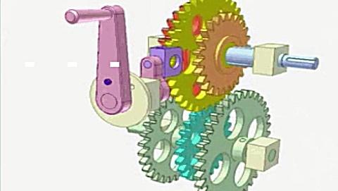 直观的机械原理, 这是一个简易的齿轮换挡机构, 让你一目了然