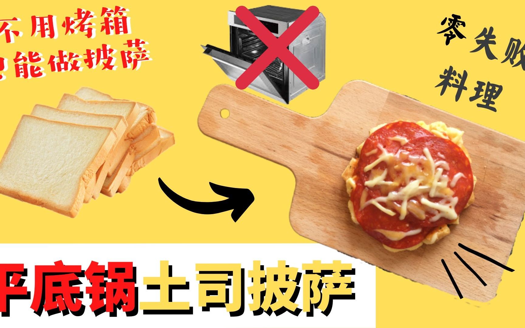 【简单食谱】平底锅土司披萨 No-Baked Bread Pizza | 不用烤箱也能做...