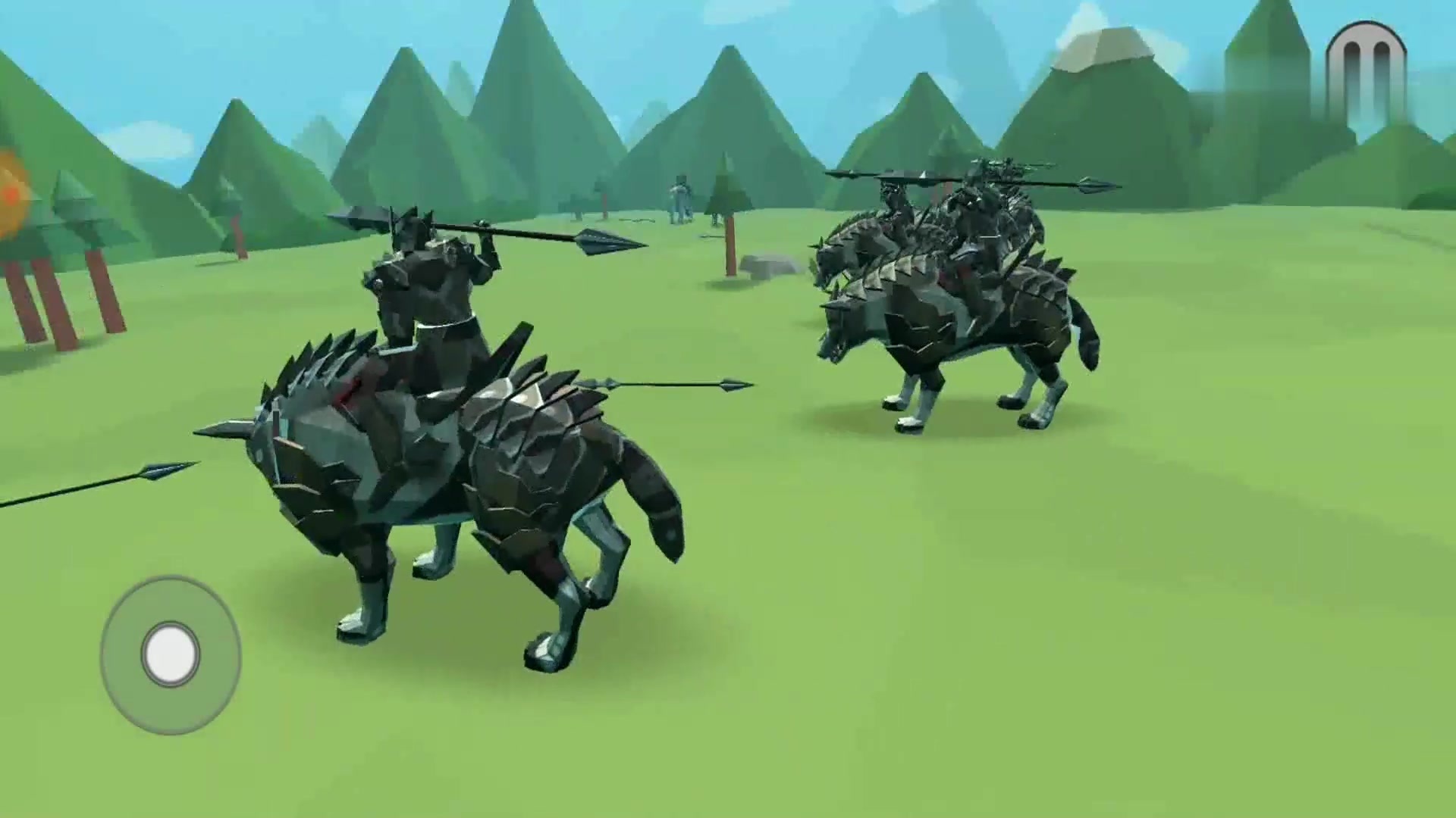 战争模拟器,五个犀牛骑兵,对战五个重甲骑兵,这是一场公平的战斗