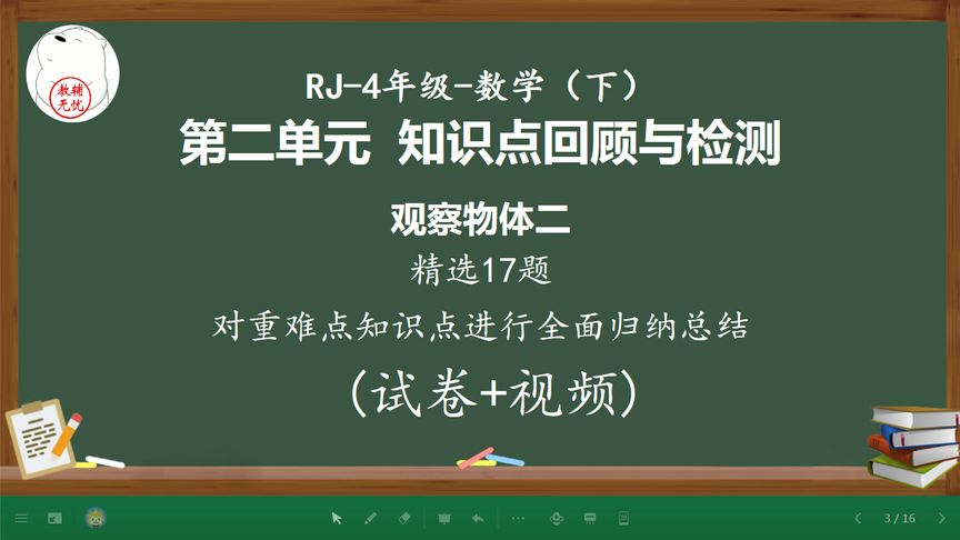 人教版四年级下册数学第二单元知识点总结归纳整理(观察图形二)