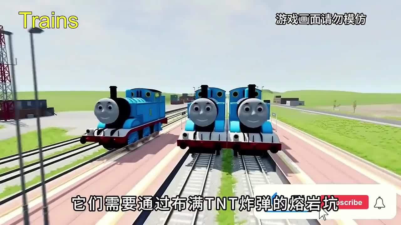 模拟器:大小乐高人与钢铁侠骑着摩托车挑战布满TNT炸弹的熔岩坑 #...