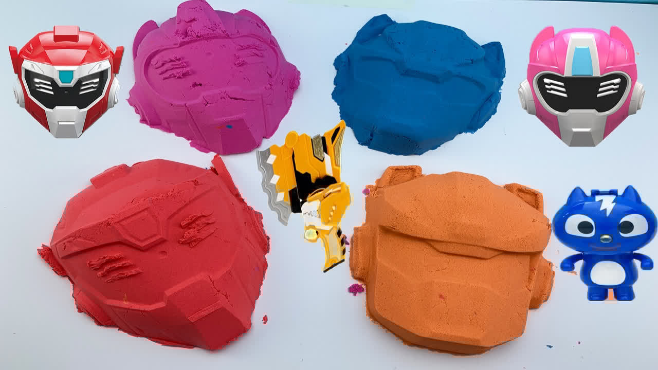 太空沙做迷你特工队面具 召唤变形蛋武器玩具