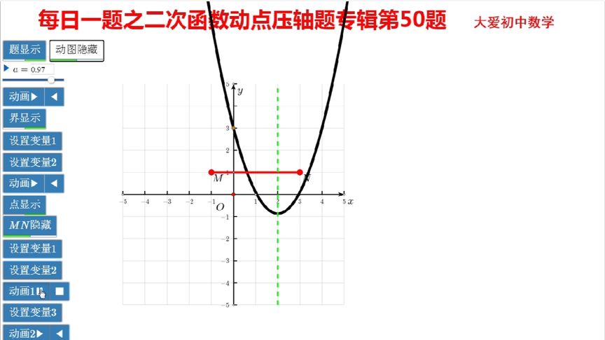 大爱初中数学:每日一题之二次函数动点压轴题专辑第50题